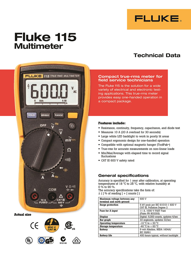 Multi Meter Fluke 115 | S&R Perfect Engineering
